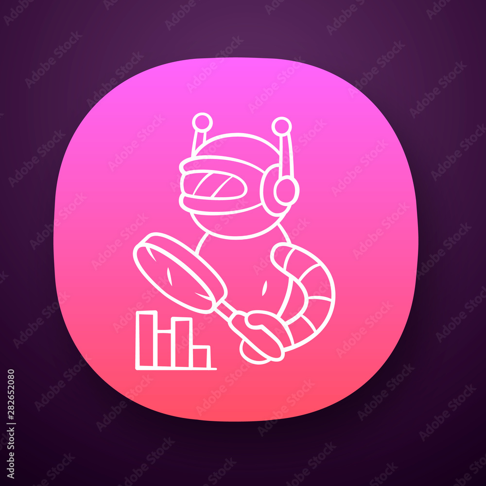 Monitoring bot app icon. Monitor websites uptime. Machine learning ...