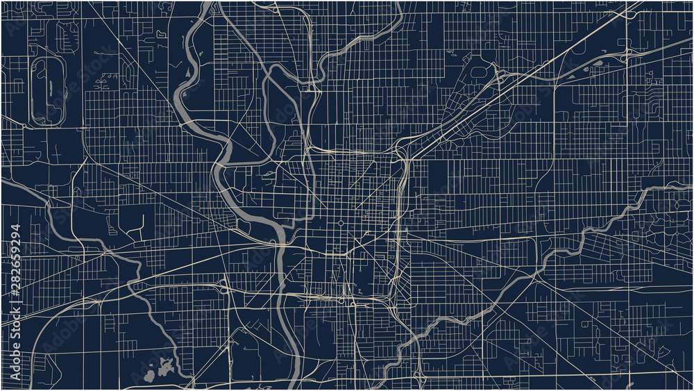 map of the city of Indianapolis, Indiana, USA Stock Vector | Adobe Stock