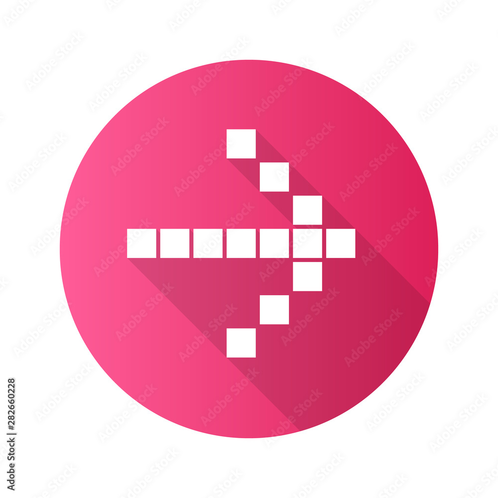 Pixel arrow flat design long shadow glyph icon. Forward indicator ...
