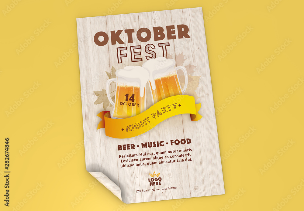 Oktoberfest Event Poster Layout Stock Template | Adobe Stock