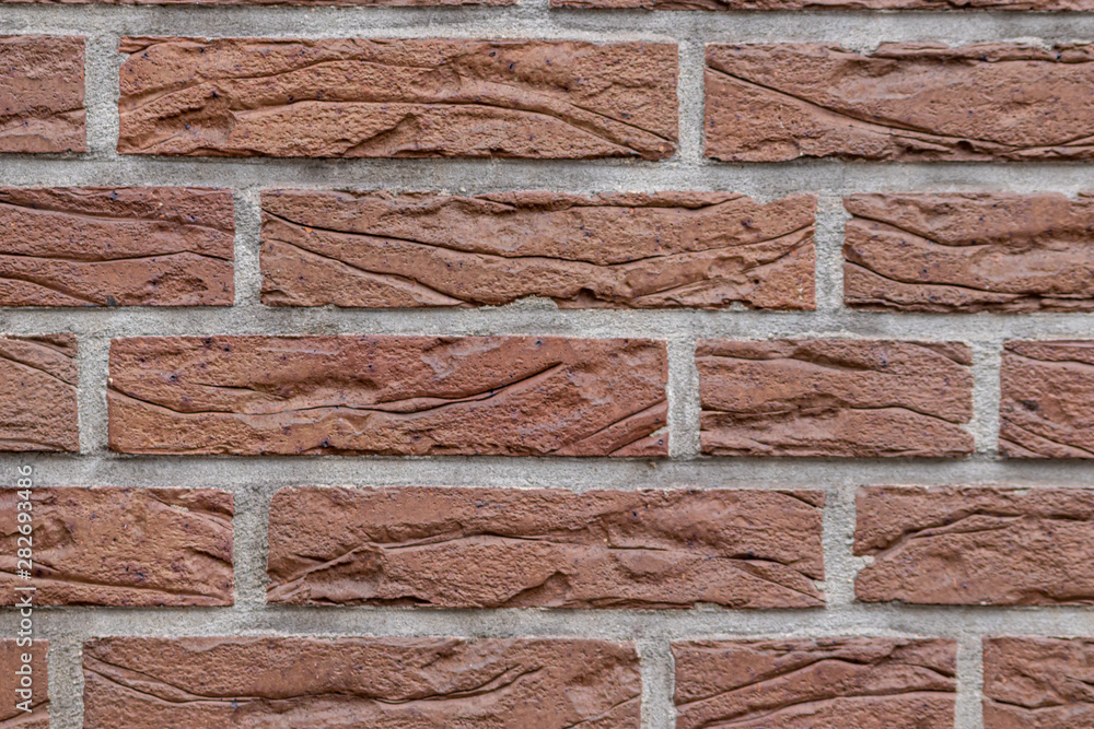 Backsteinwand als strukturiertes Mauerwerk als schöner Hintergrund mit ...