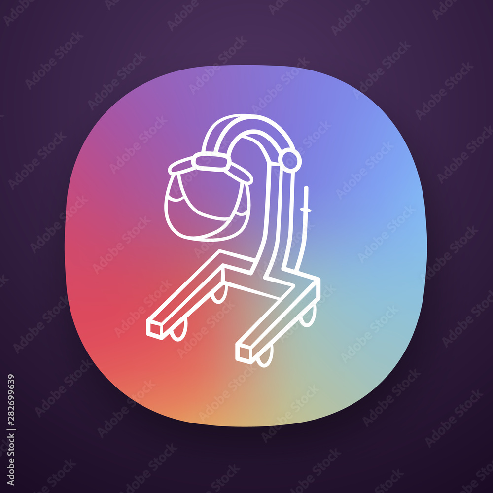 Patient lift app icon. Physically disabled people lifter device ...