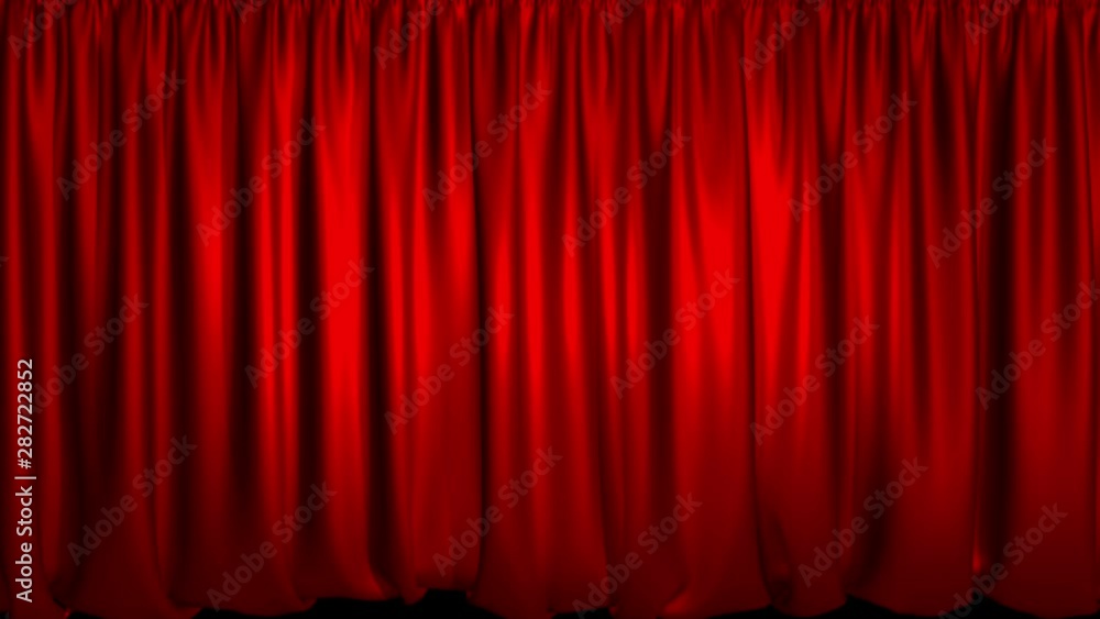 Vertically opening curtain, with alpha mask. High detailed cloth. A ...