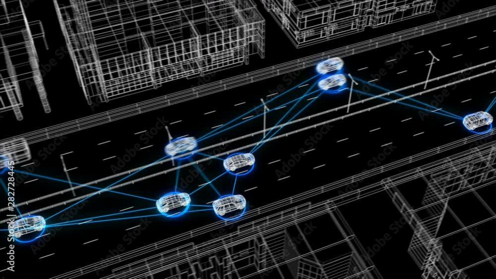Beautiful Illustration Control System Working on Abstract Highway ...