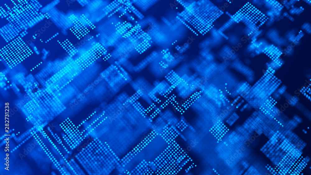 Digital background whith matrix. Blue technology background of many ...