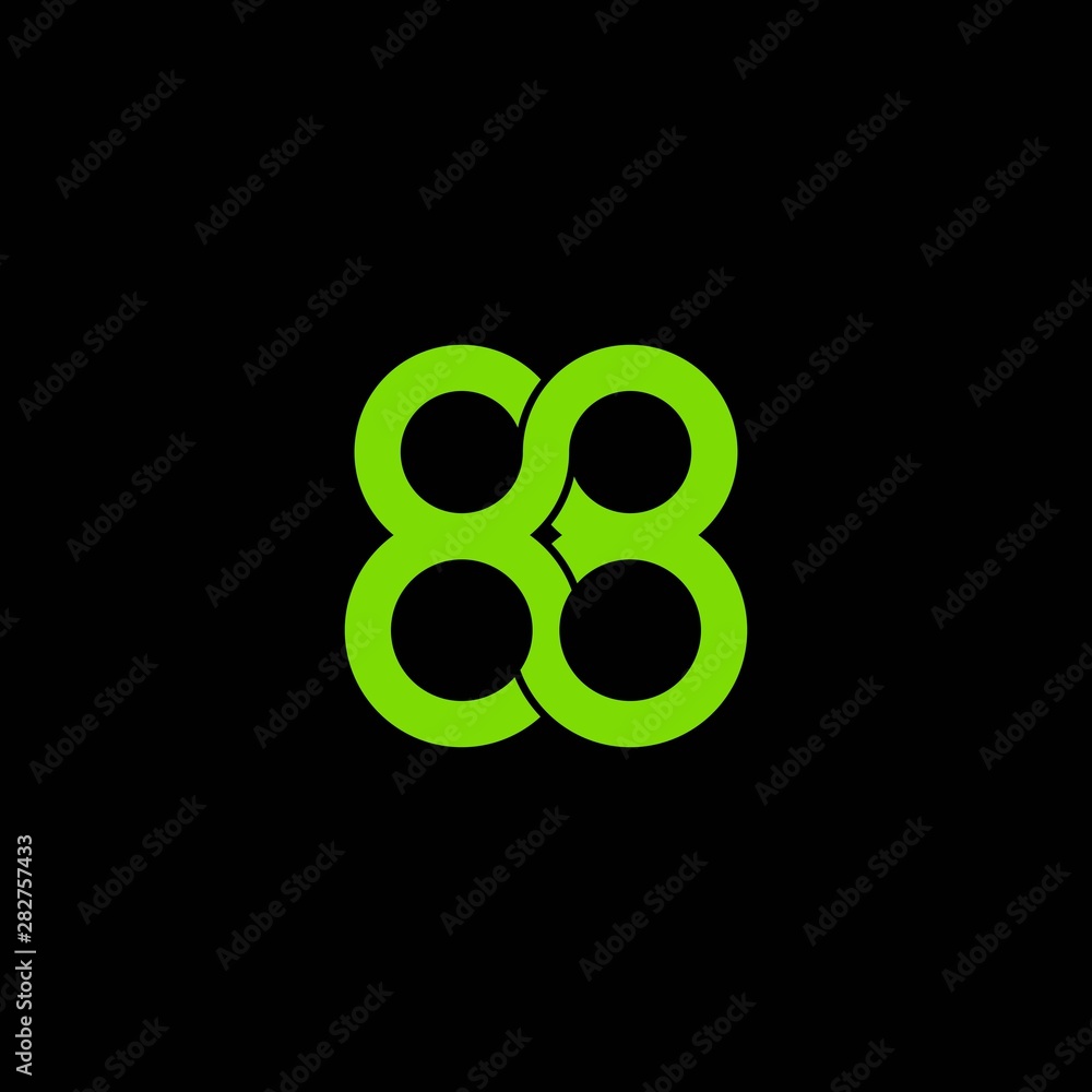 simple typography 88 vector logo Stock Vector | Adobe Stock