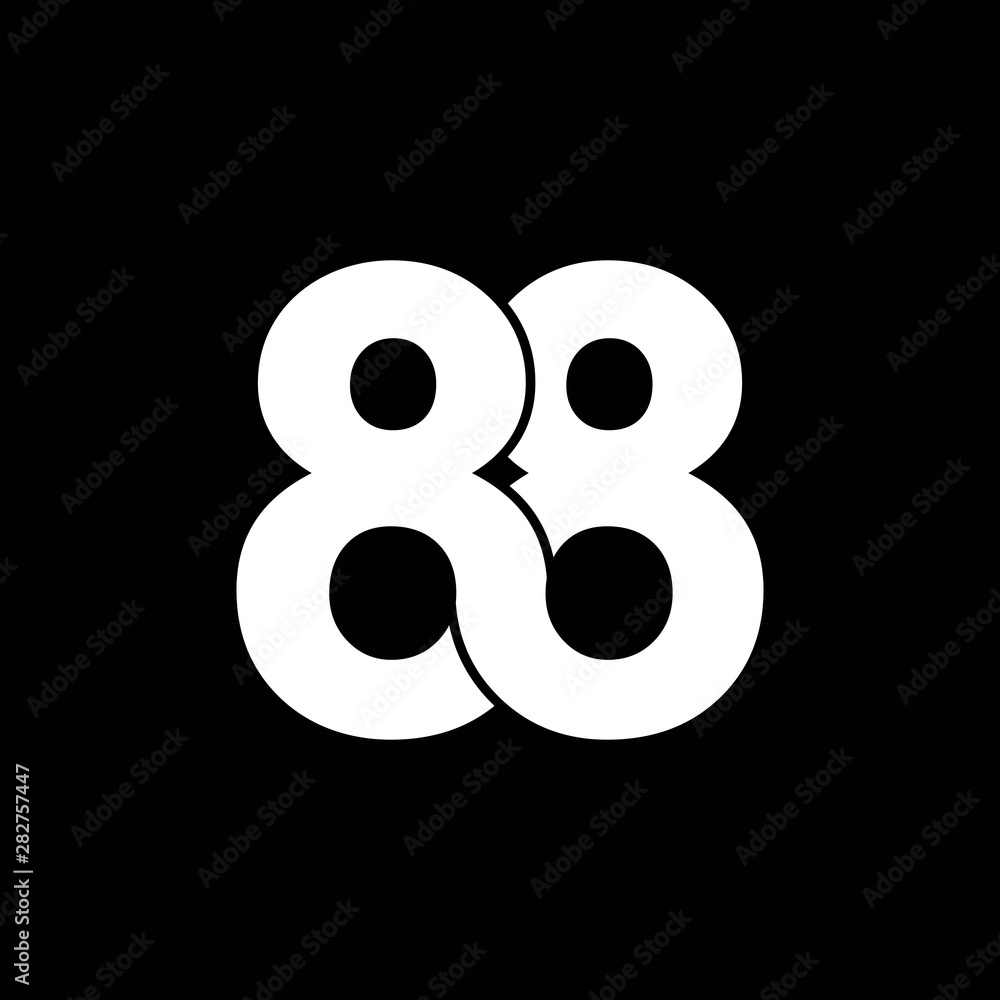 simple typography 88 vector logo Stock Vector | Adobe Stock