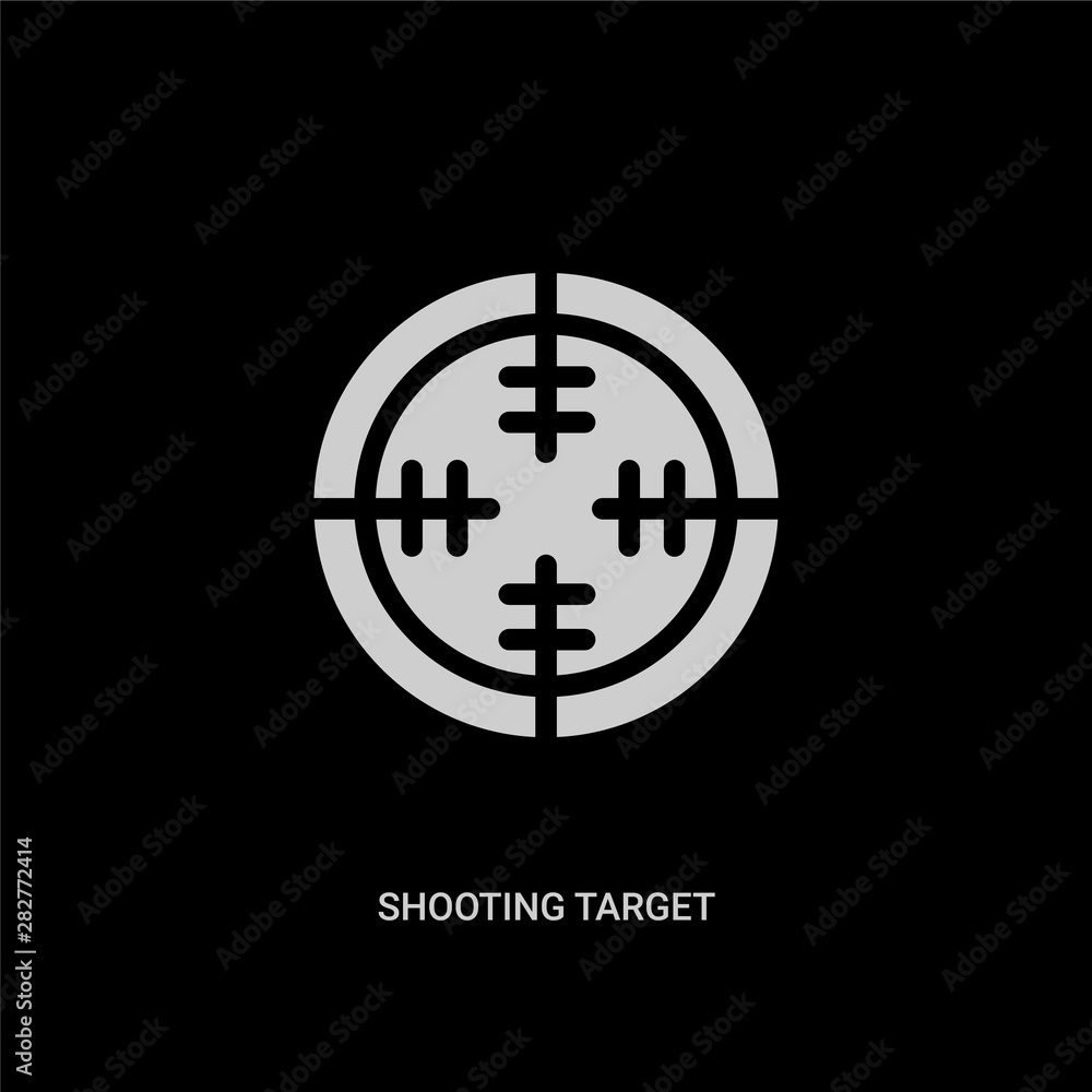 white shooting target vector icon on black background. modern flat ...