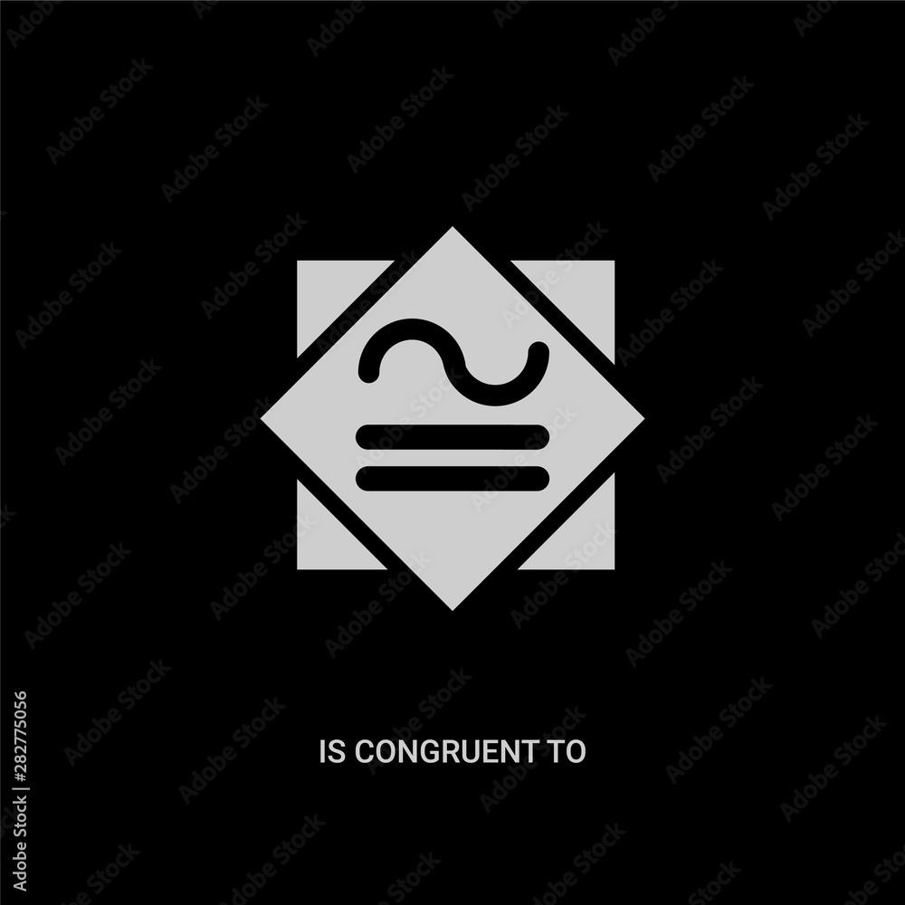 white is congruent to vector icon on black background. modern flat is ...