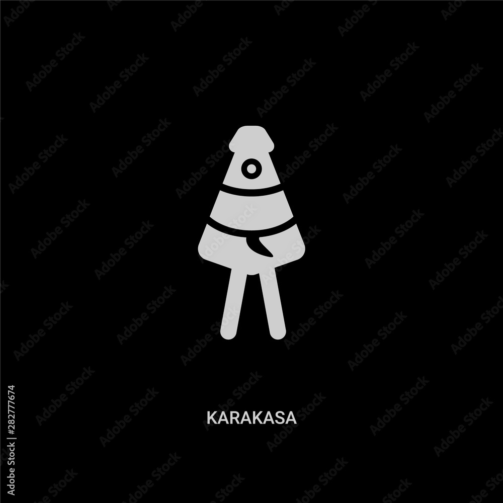 white karakasa vector icon on black background. modern flat karakasa ...
