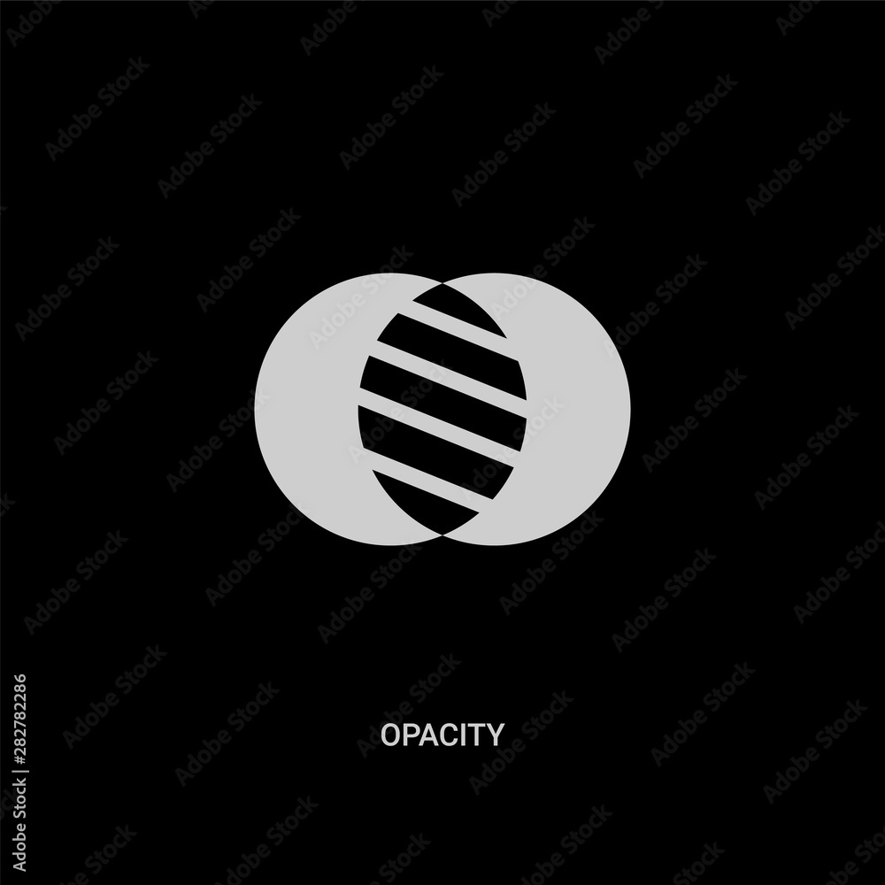 white opacity vector icon on black background. modern flat opacity from ...