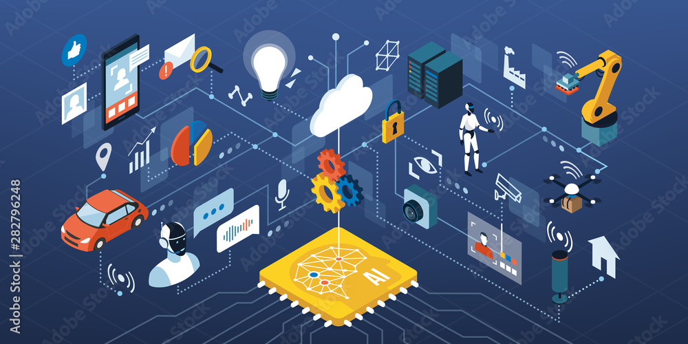 AI, automation and smart devices Stock Vector | Adobe Stock