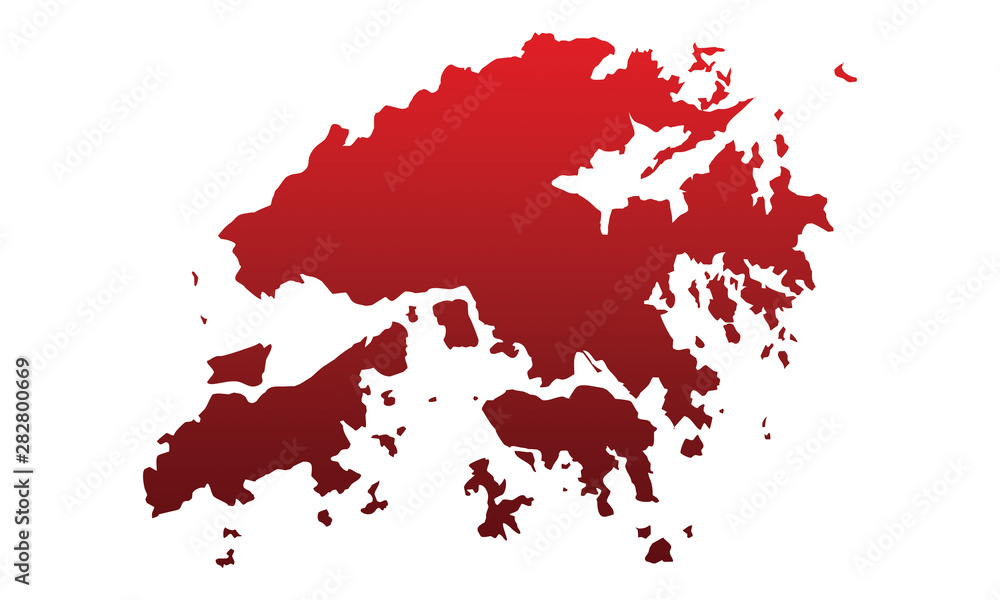 Red Hong Kong map Stock Photo | Adobe Stock