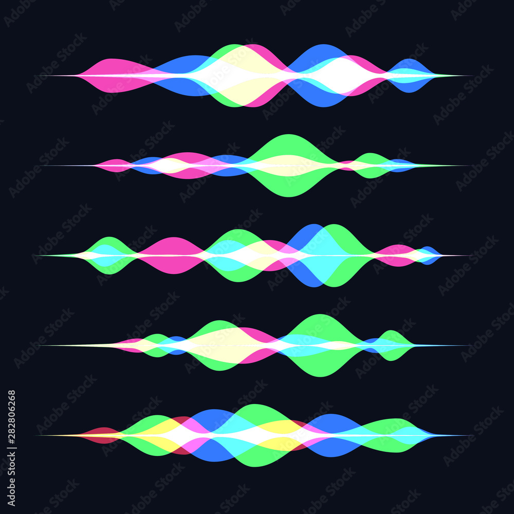Vector illustration of soundwave intelligent technologies. Voice ...
