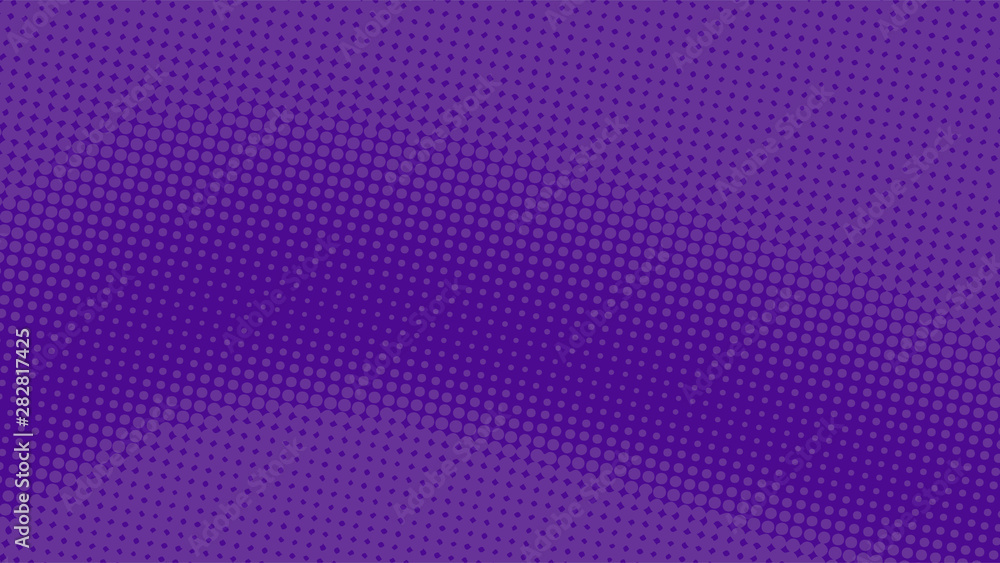 Purple pop art background in vitange comic style with halftone dots ...
