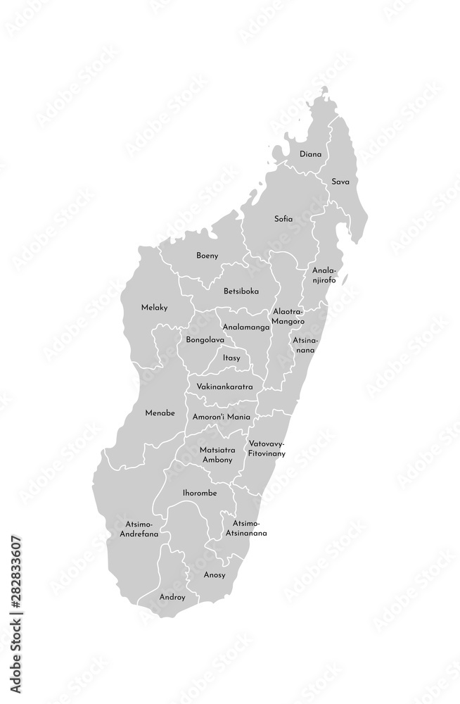 Vector isolated illustration of simplified administrative map of ...
