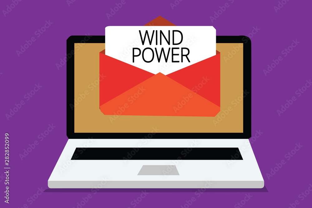 Handwriting text writing Wind Power. Concept meaning use of air flowto ...