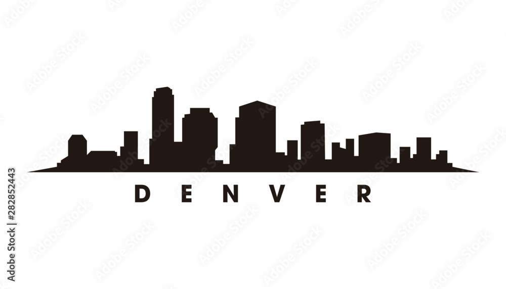 Denver skyline and landmarks silhouette vector Stock Vector | Adobe Stock