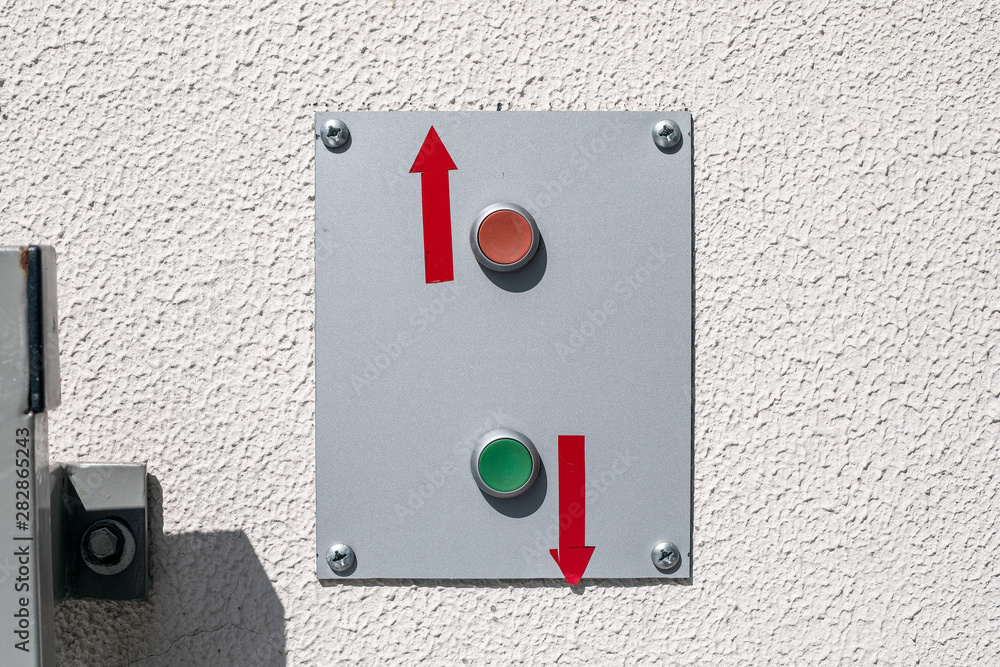 Power button, up and down. Special lifting platform for wheelchair ...