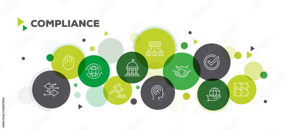 COMPLIANCE ICONS ON MULTI COLORED BACKGROUND BANNER DESIGN Stock Vector ...