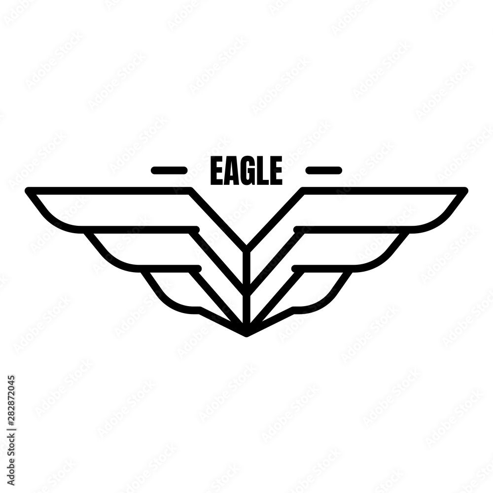 Eagle air borne logo. Outline eagle air borne vector logo for web ...