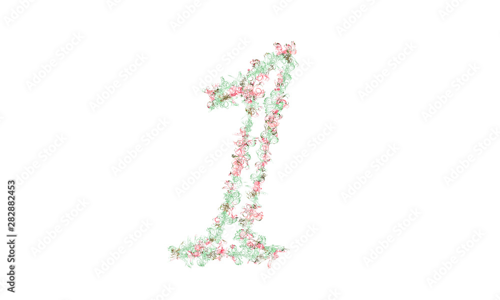 Flower alphabet. Colorful font. Uppercase, lowercase and numbers. Stock ...