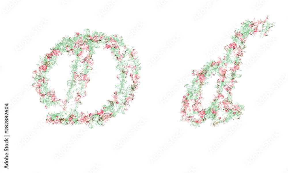 Flower alphabet. Colorful font. Uppercase, lowercase and numbers. Stock ...