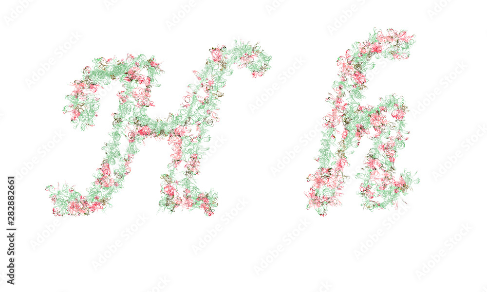 Flower alphabet. Colorful font. Uppercase, lowercase and numbers. Stock ...