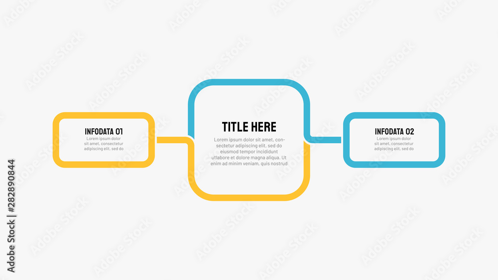 Business process chart design vector with thin line flat template box ...