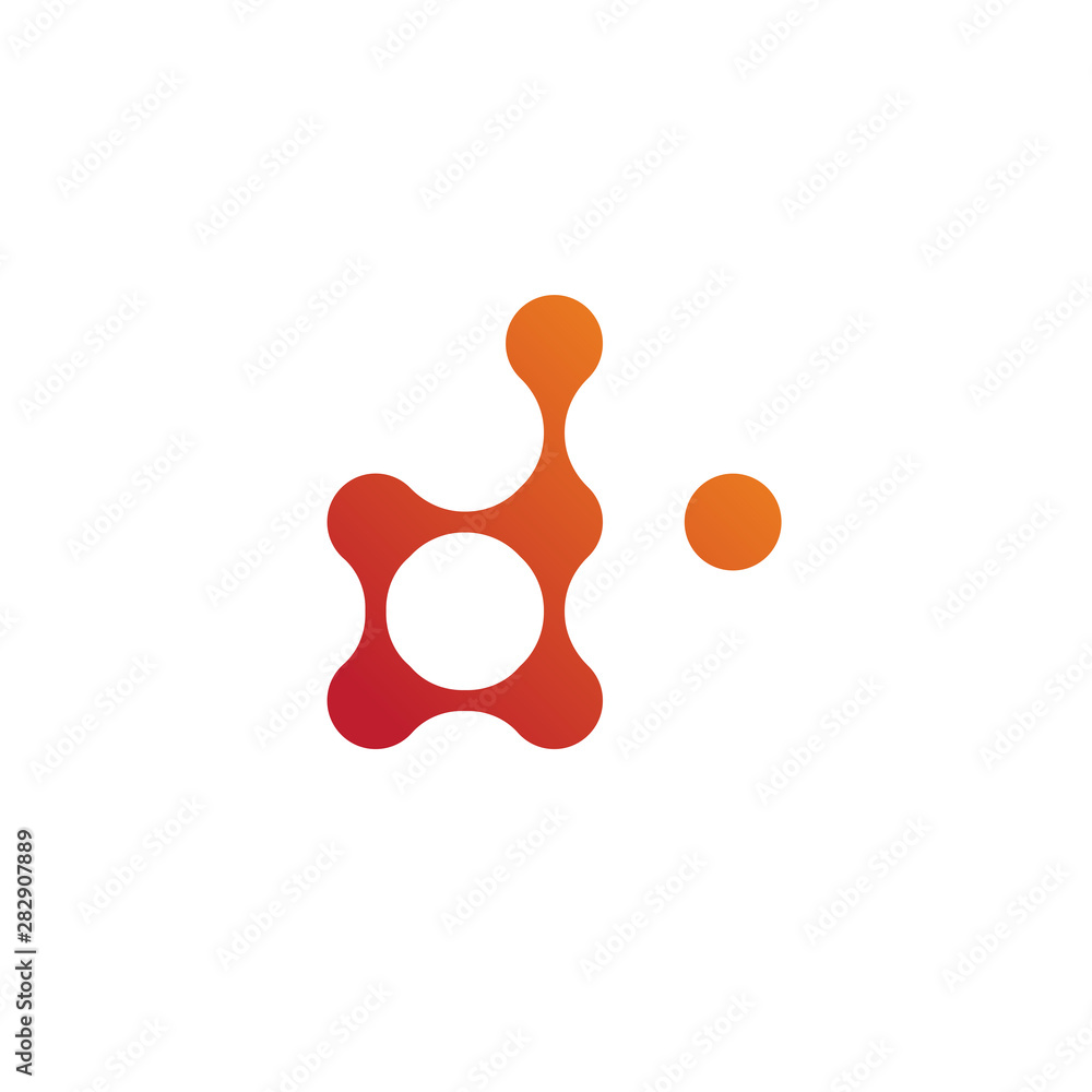 Connected dot atom D letter intial logo icon Stock Vector | Adobe Stock