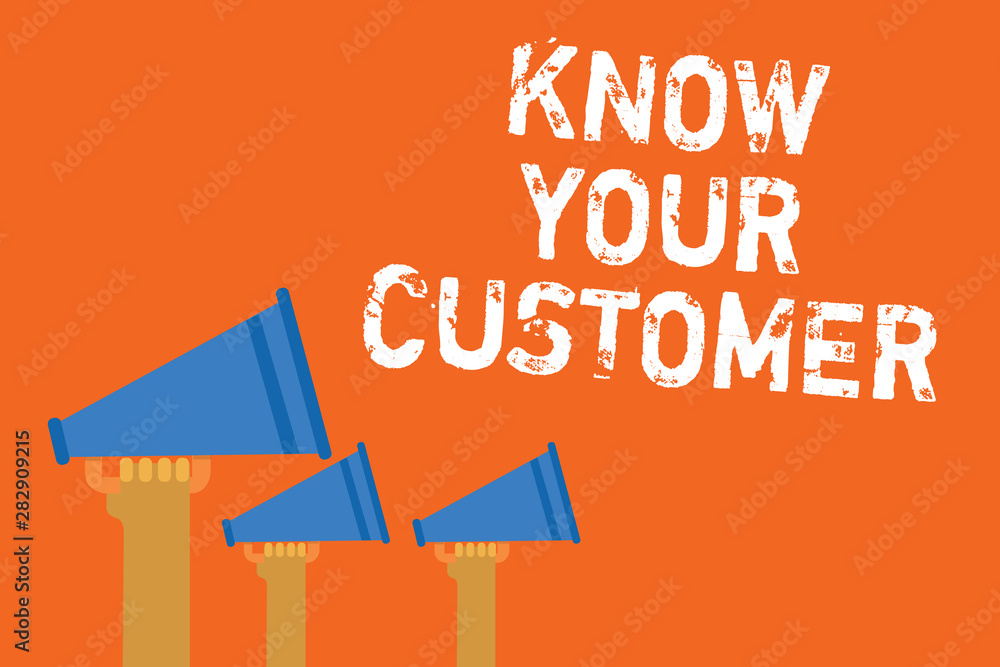 Text sign showing Know Your Customer. Conceptual photo Marketing ...