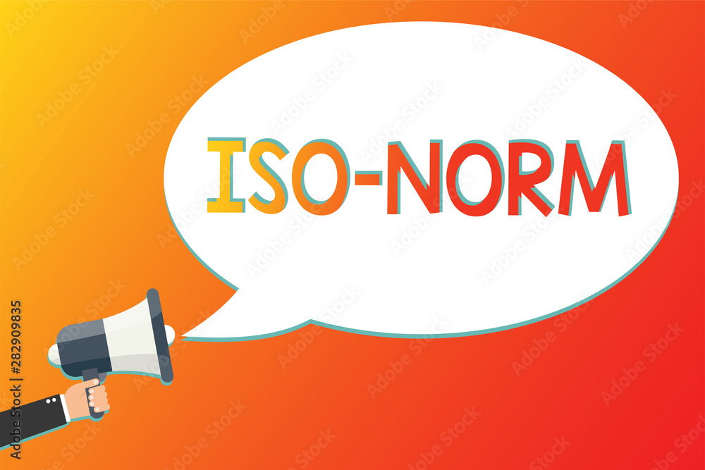 Writing note showing Iso Norm. Business photo showcasing An accepted ...