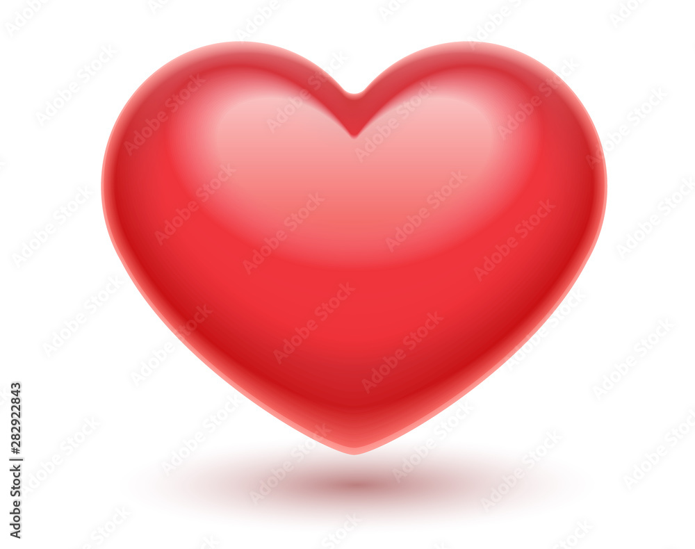 Red heart. Romantic symbol of love for Valentines day, Isolated on ...
