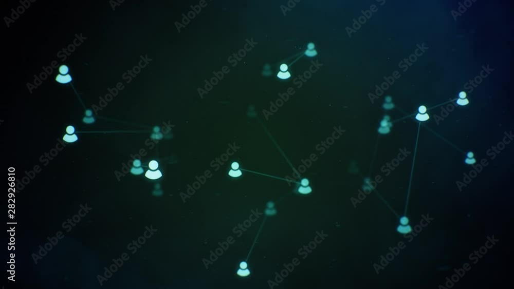Rotating Profile Pictures Social Network on Dark Green Backdrop ...