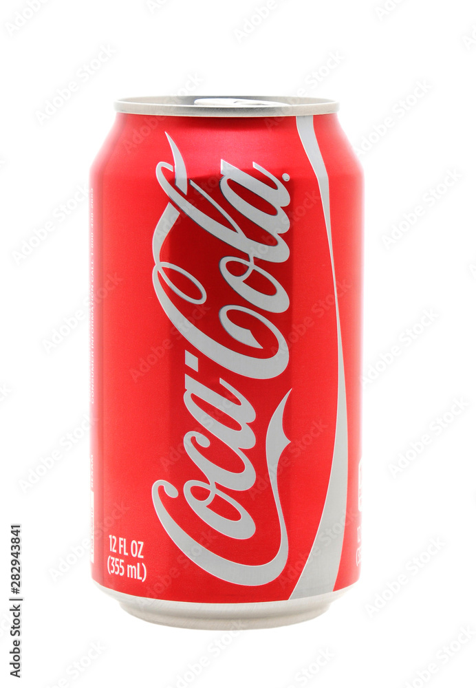 IRVINE, CA - January 11, 2013: Photo of a 12 ounce can of Coca-Cola ...