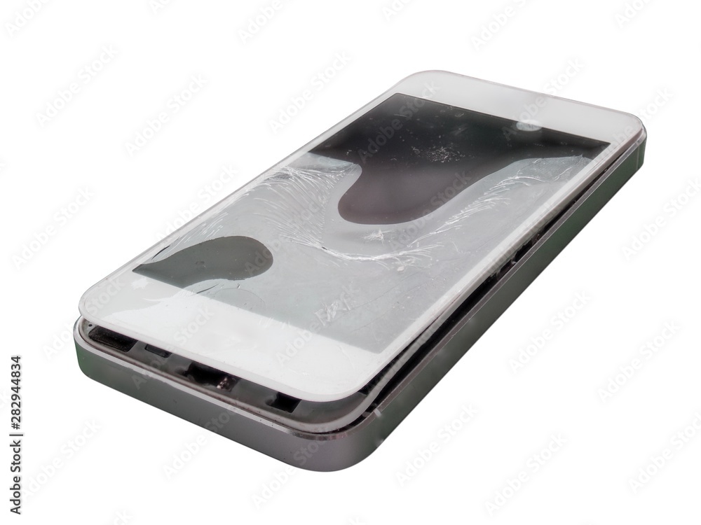 smartphone with expanded lithium ion battery splitting case, distorting ...