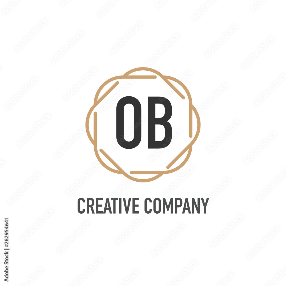 Initial Letter OB Luxurious minimalist elegant sophisticated geometric ...
