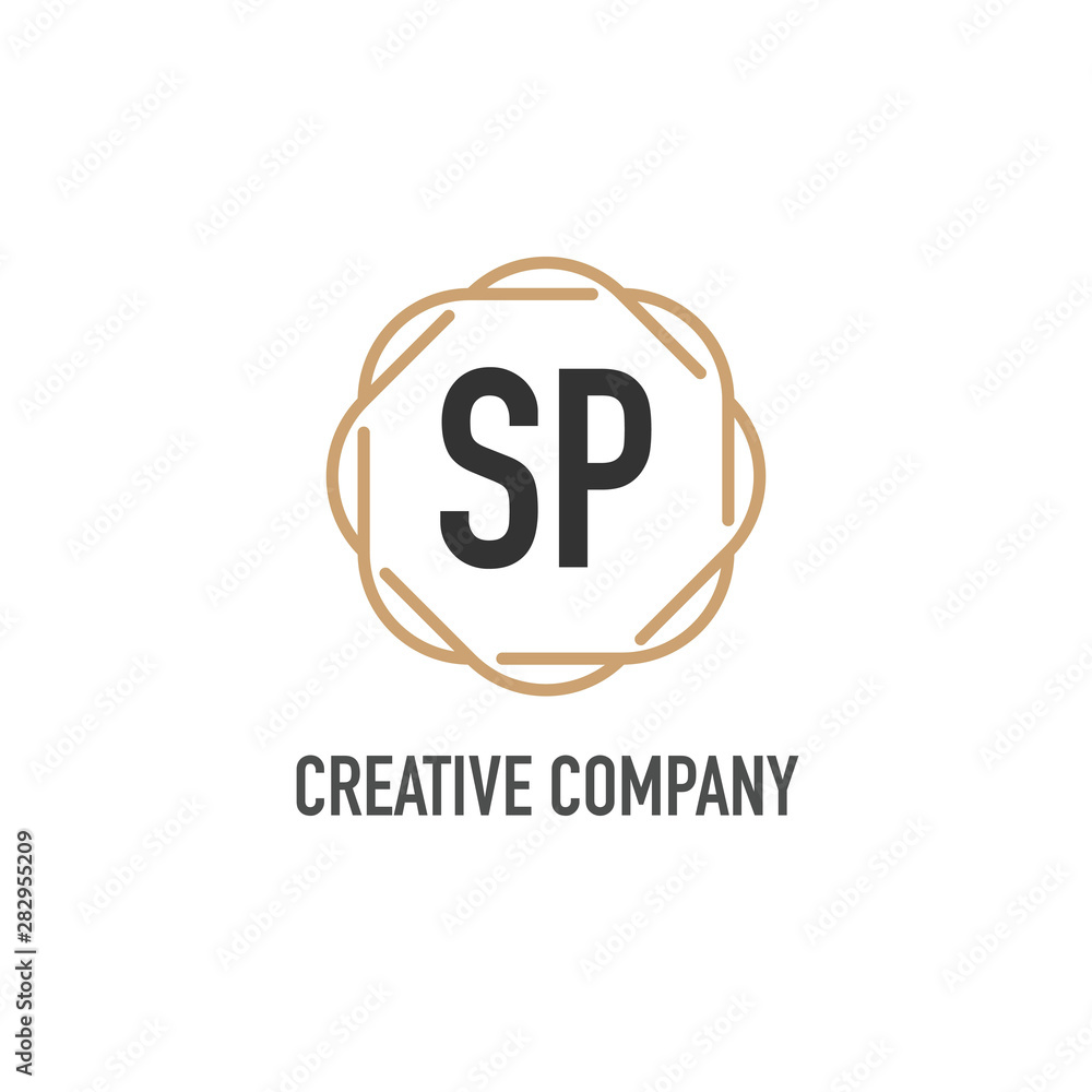 Initial Letter SP Luxurious minimalist elegant sophisticated geometric ...