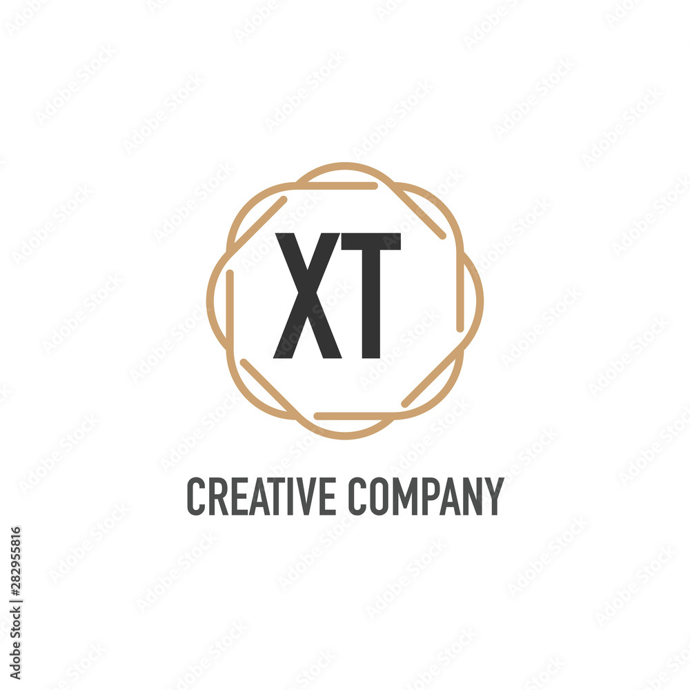 Initial Letter XT Luxurious minimalist elegant sophisticated geometric ...