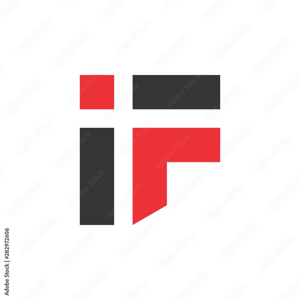 Letter iF logo design vector Stock Vector | Adobe Stock