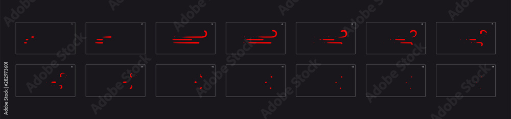 fire line effect. Fire explosion animation. Sprite sheet for game ...