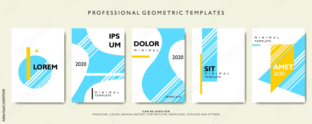 Geometric poster flyer template. Seamless pattern with abstract shapes ...