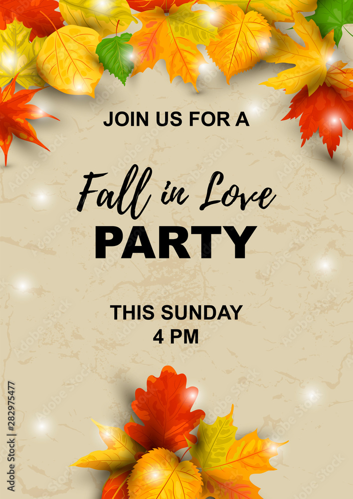 Autumn background with falling leaves. Place for text. Great for bridal ...