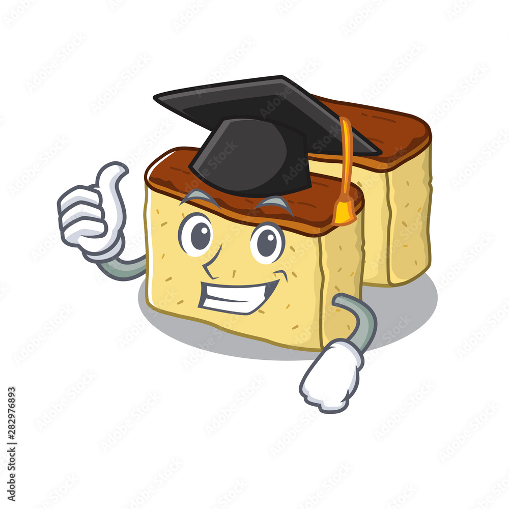 Graduation castella cake prepared in cartoon tray Stock Vector | Adobe ...