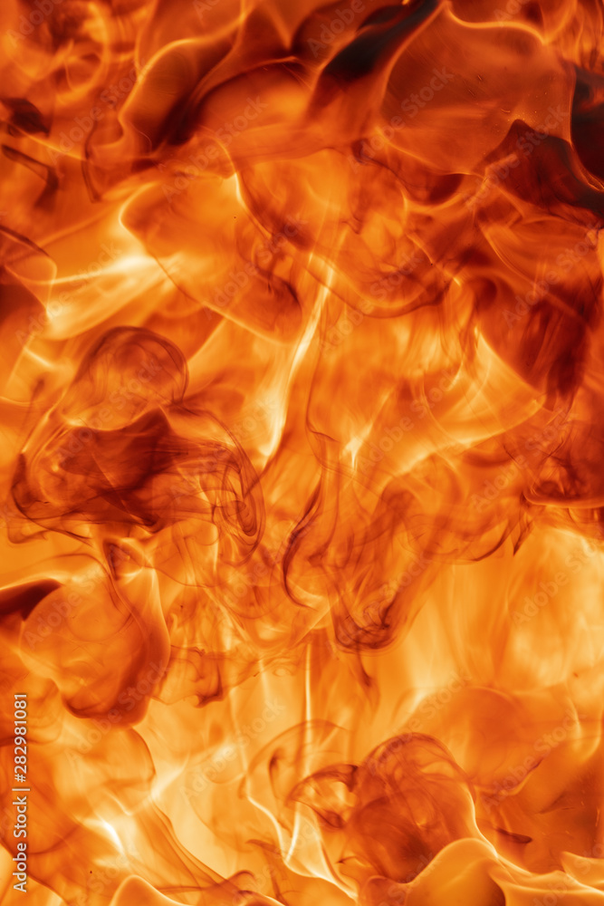 Abstract red fire natural background with blaze. Beautiful dangerous ...