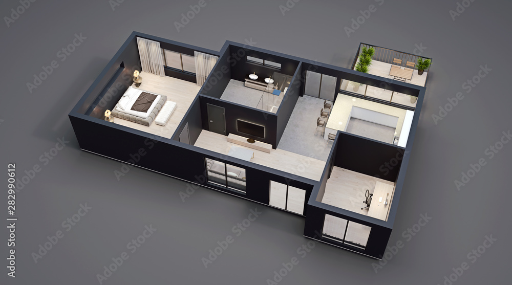 Floor Plan And Interior Perspective | Viewfloor.co