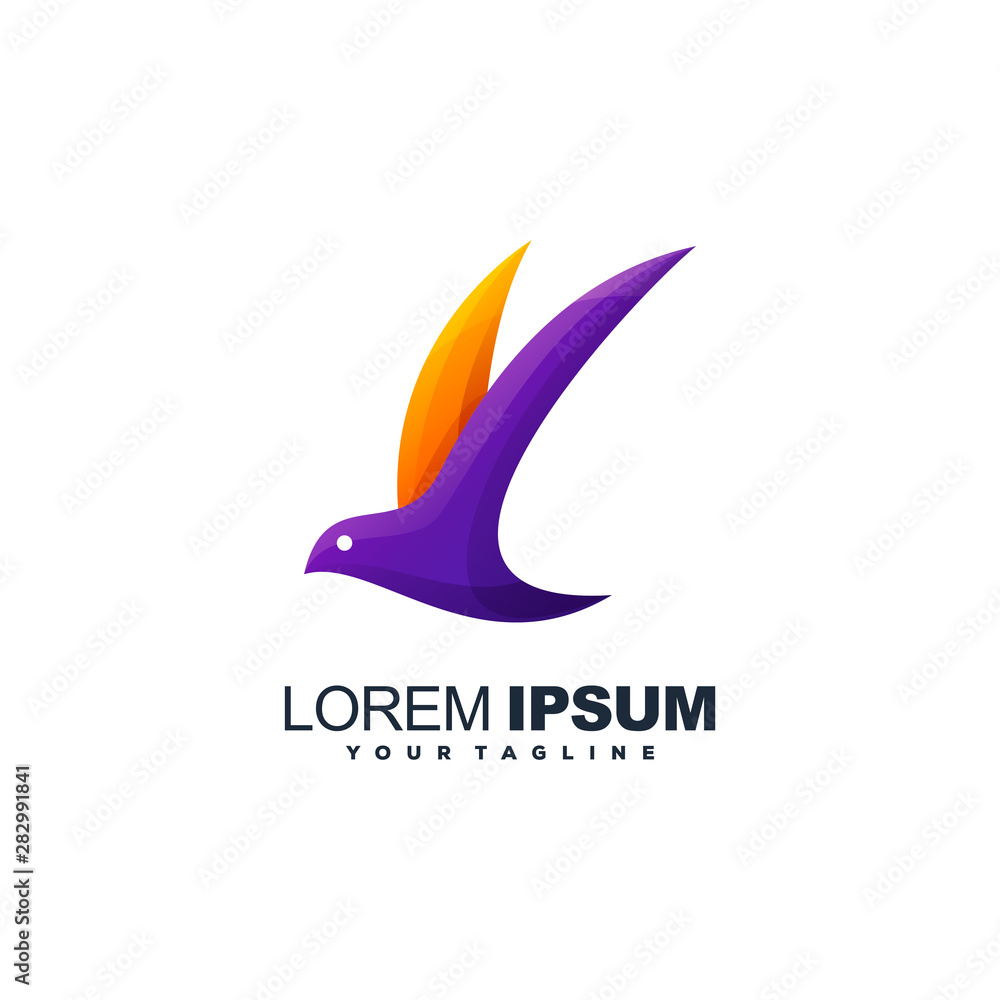 awesome gradient bird logo design Stock Vector | Adobe Stock
