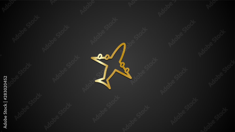 Gold Icon -Plane- Gold Gradient Icons design for print, website and ...