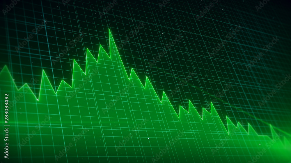 Business green graph chart of stock market investment trading profit ...