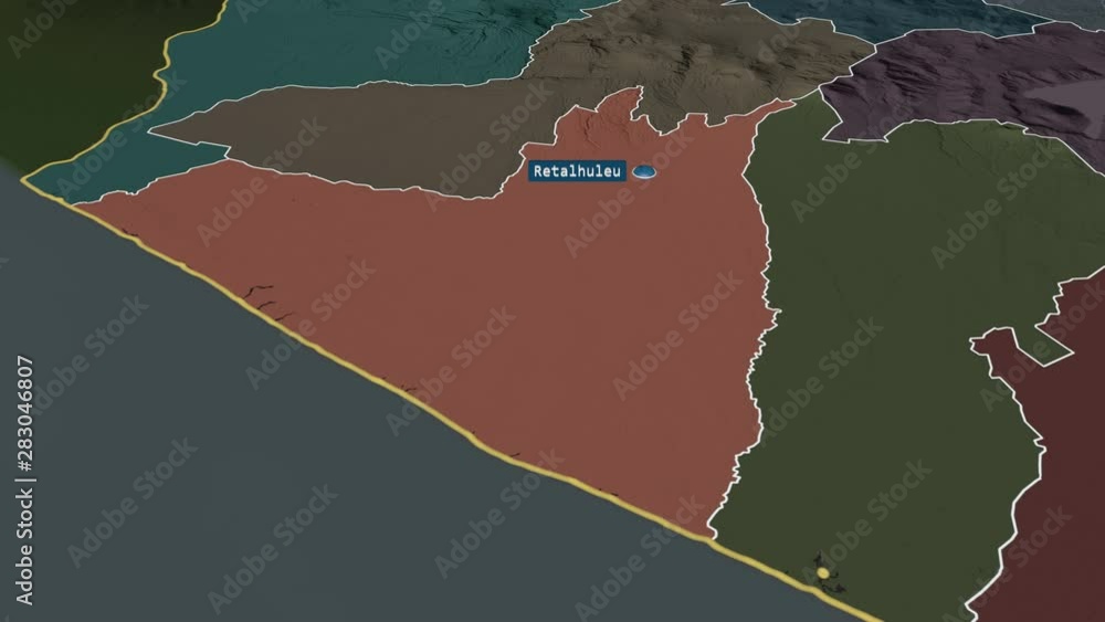 Retalhuleu - department of Guatemala with its capital zoomed on the ...